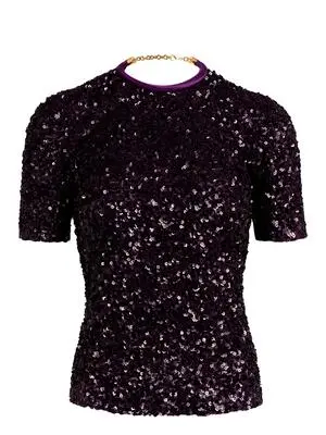 Silvia Tcherassi Napoles Sequined Top - Purple