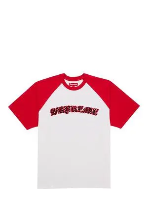Supreme Rhinestone Raglan Short Sleeve Top - White