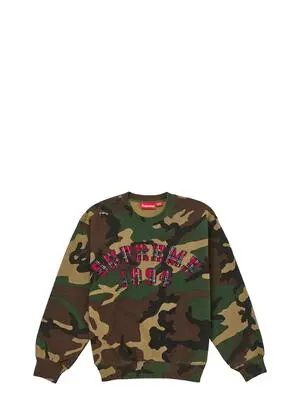 Supreme Plaid Arc Crewneck Sweatshirt - Woodland Camo