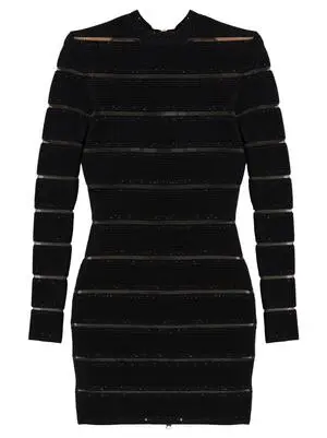 Balmain Sequined Mini Dress - Black