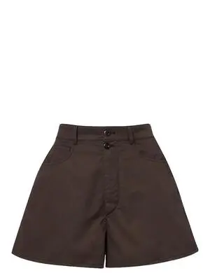 LEMAIRE Cotton Twill Shorts - Brown