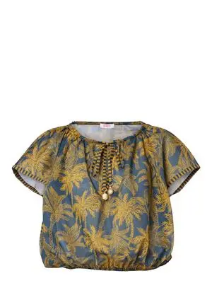 ERES Crocodile Printed Cotton Voile Top