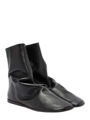 LEMAIRE Glove Leather Ankle Boots - Brown