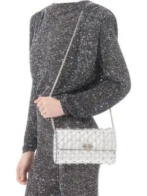 Valentino Garavani Rockstud Spike Shoulder Bag - Silver