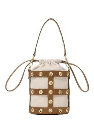 Maje Suede Miss M Bucket Bag - Red
