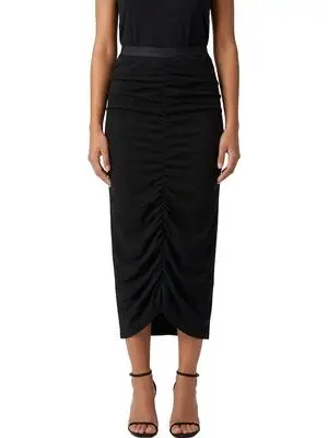 Valentino Garavani Draped Viscose Pencil Skirt - Black