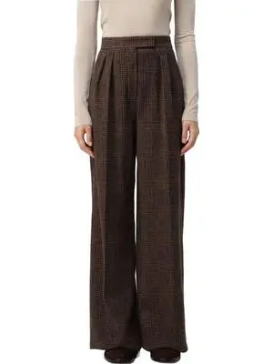 Max Mara Tailored Wide-leg Plaid Trousers - Dark