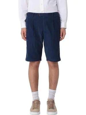 PT TORINO Pleated Corduroy Shorts - Blue