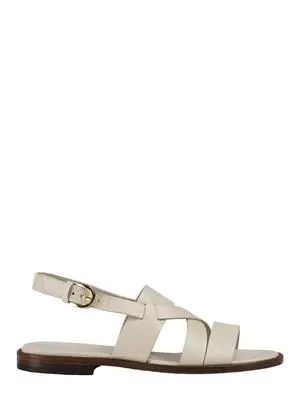 DOUCAL'S Leather Slingback Sandals - White