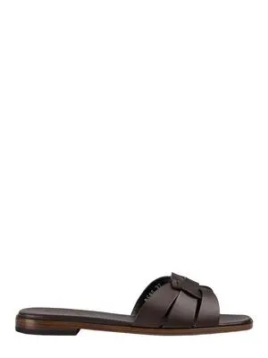 DOUCAL'S Doucal's Smooth Leather Mules Coffee