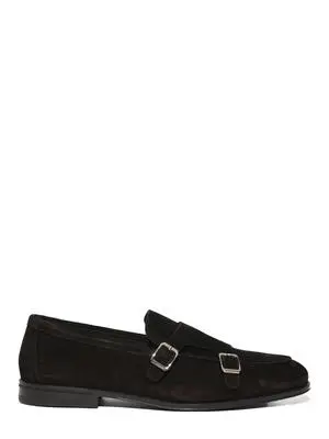 DOUCAL'S Monk Strap Loafers - Dark