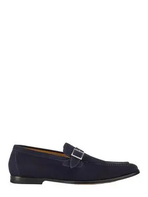 DOUCAL'S Suede Loafers With Adjustable Strap - Blue