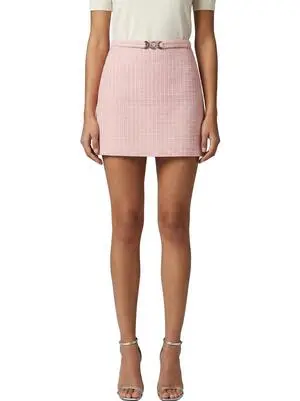 Versace Virgin Wool Plaid Mini Skirt - Pink