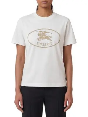Burberry Cotton T-shirt With Equestrian Knight Logo - White