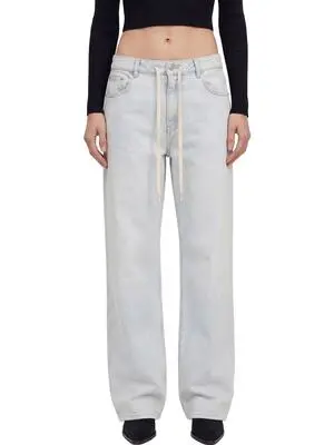 MAISON MARGIELA Drawstring Stretch Denim Straight Jeans - Blue