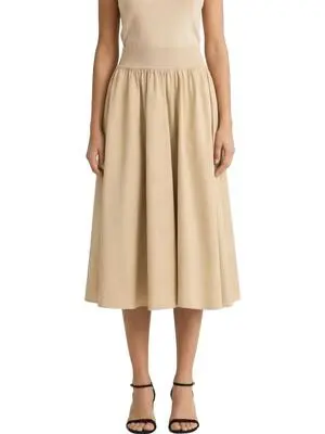 PATOU Pleated Midi Skirt - Beige