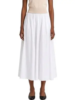 PATOU Cotton Midi Skirt - White