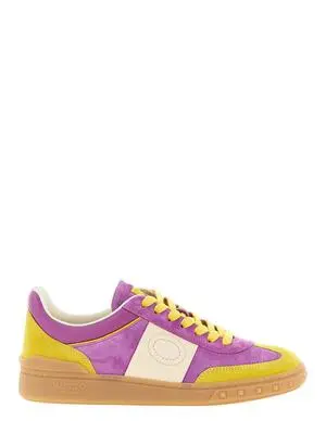 Valentino Garavani Upvillage Suede And Calf Leather Sneakers - Multicolor