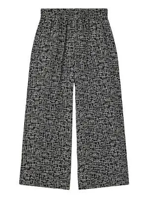 Whistles Grid-print Woven Trousers - Black