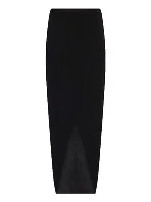 Rick Owens Pillar Wrap Wool Maxi Skirt - Black