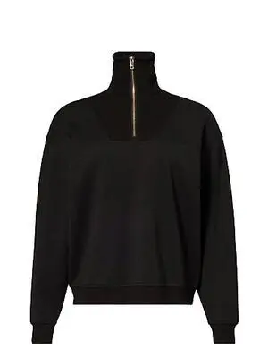 NOW YOU LIVE Rutland High-neck Stretch-woven Sweatshirt - Black
