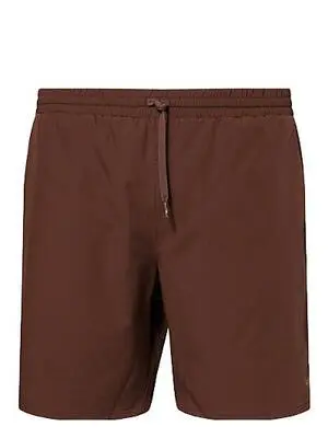 NOW YOU LIVE Logo-print Shell Shorts - Saddle