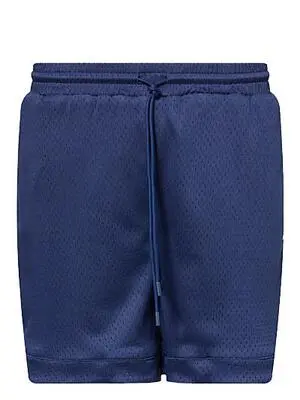 THE COUTURE CLUB Logo-embroidered Woven-mesh Shorts - Navy