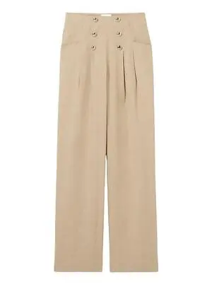 CLAUDIE PIERLOT Claudie Pierlot Wide-Leg Linen-Blend Trousers