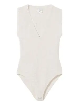 Claudie Pierlot V-neck Jacquard Knitted Bodysuit - Ecru