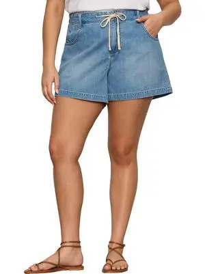 Sanctuary Idyll Tie Waist Denim Shorts - Serenade Blue