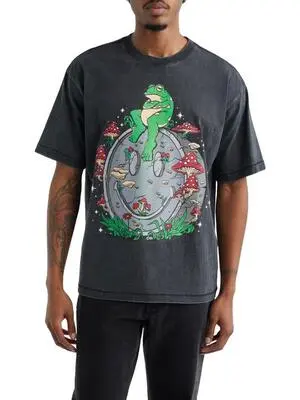 MARKET Smiley On The Slab Graphic Cotton T-shirt - Black