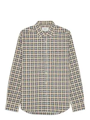 Nn07 Deon 50037 Organic Cotton Button-up Shirt - Blue Check