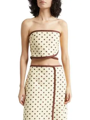 Posse Bowie Strapless Crop Top - Vanilla/choc