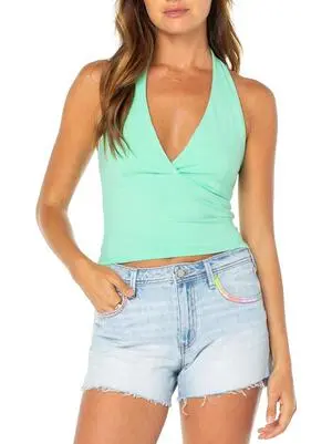 Roxy Crop Halter Top - Spring Bud