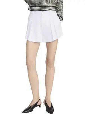 FRAME The Structural Pleated High Waist Shorts - White