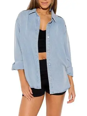 Spiritual Gangster Solstice Chambray Button-Up Shirt Sunbleached Chambray
