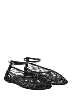 Mango Ankle Strap Ballet Flat - Black