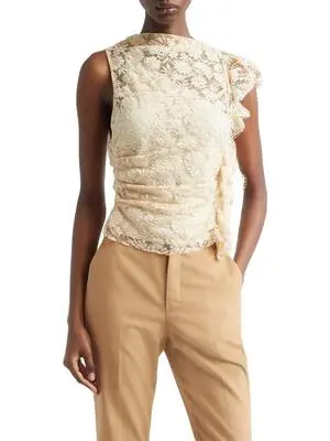 A.L.C. Astrid Lace Ruffle Top - Crema Dolce