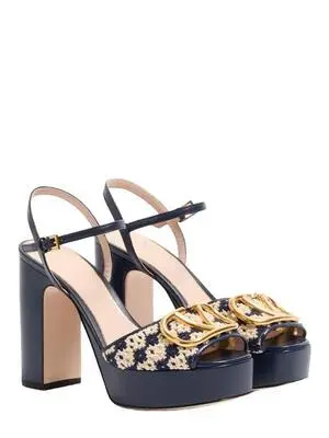 Valentino Garavani Vlogo Platform Sandal - Navy
