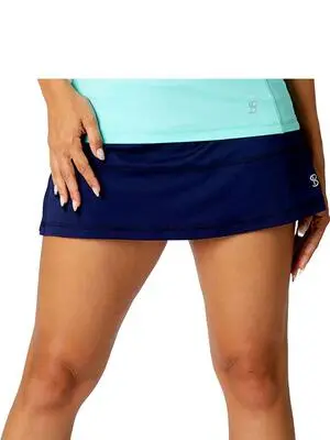 SOFIBELLA 14-in Panel Tennis Skirt Navy