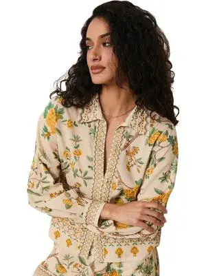 RAISHMA Printed Relaxed Shirt Brown