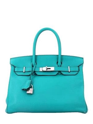 Hermès Birkin Handbag Clemence With Palladium Hardware 30 - Blue