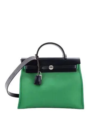 Hermès Herbag Zip Leather And Toile 31 - Green