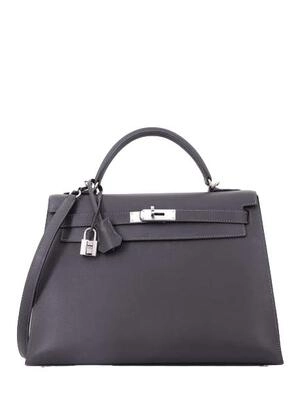 Hermès Kelly Handbag Epsom With Palladium Hardware 32 - Grey