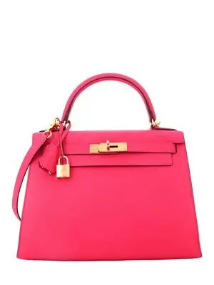 HERMÈS Kelly Handbag 28 Pink Epsom With Gold Hardware