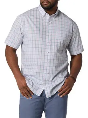 OAK HILL BY DXL Big & Tall Large Plaid Tech Sport Shirt V2 - Multi