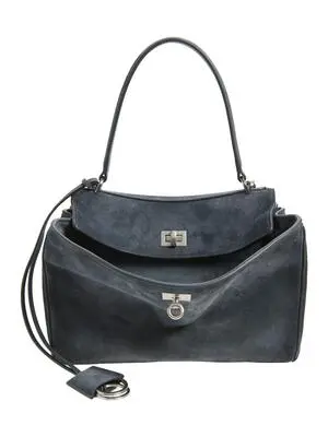 Balenciaga Rodeo Waxed Suede Top Handle Bag Storm Grey