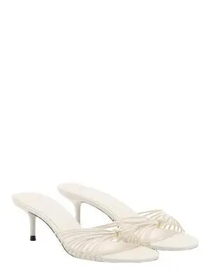 Mango Kitten Heel Slide Sandal - White