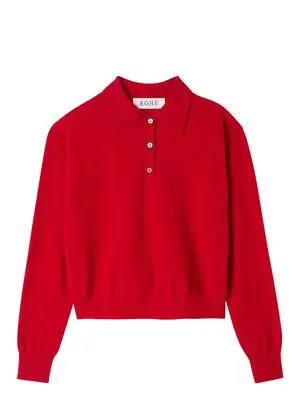 RÓHE Compact Knitted Polo Shirt - Red