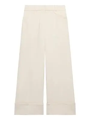 Another Tomorrow Denim Cuff Pant - Ecru